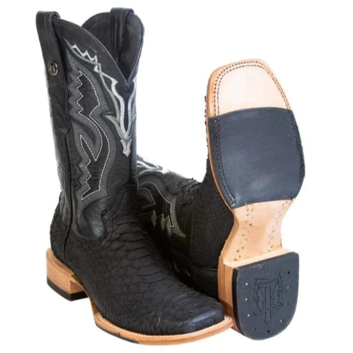 Tanner Mark Men's Python Jumbo Matte Western Boot in Black – Branded Country Wear