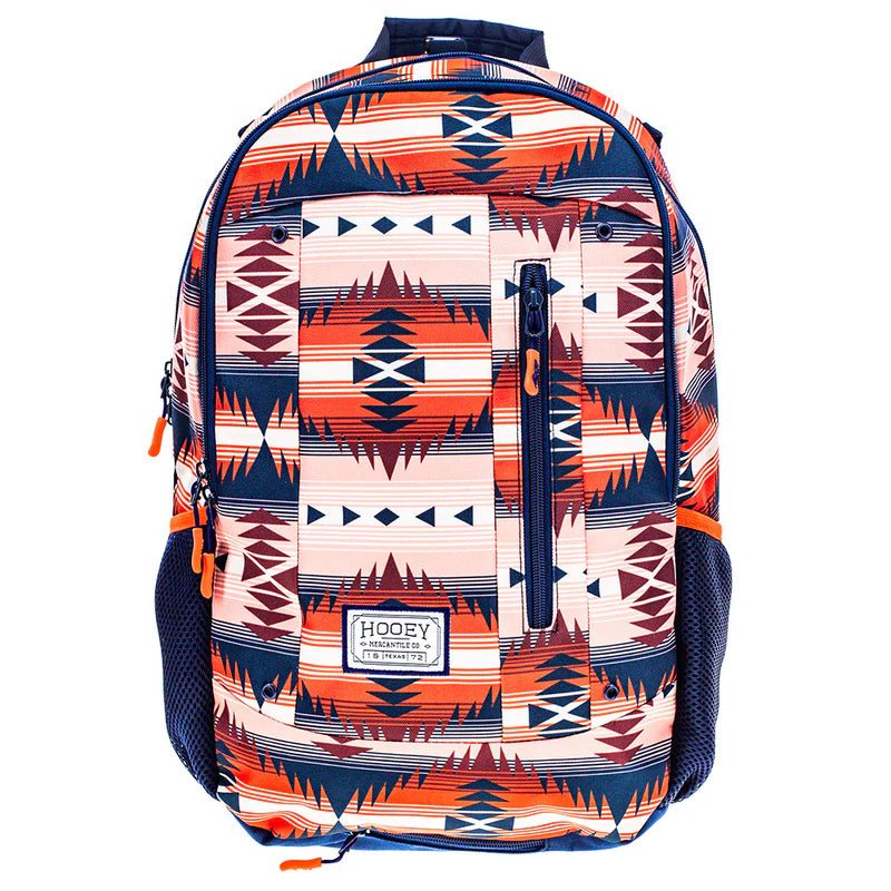 Hooey "Rockstar" Navy & Coral Aztec Print Backpack – Branded Country Wear