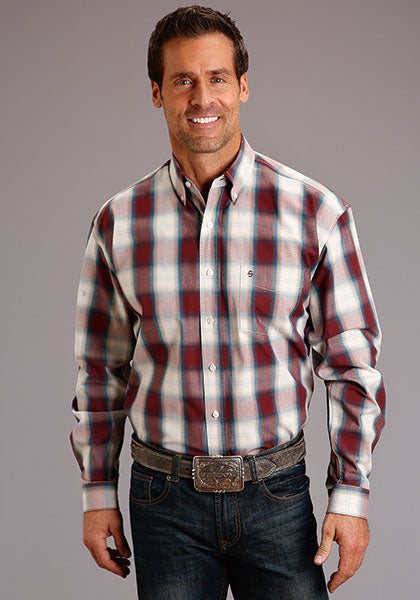 Stetson Men's Wine Plaid Western Shirt – Branded Country Wear